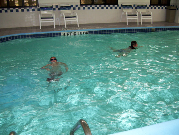 Photo Nuts World The Pool at our hotel in Cincinnati's Blue Ash area